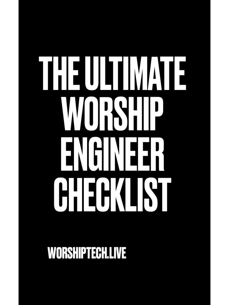 Worship Engineer Checklist Guide | PDF