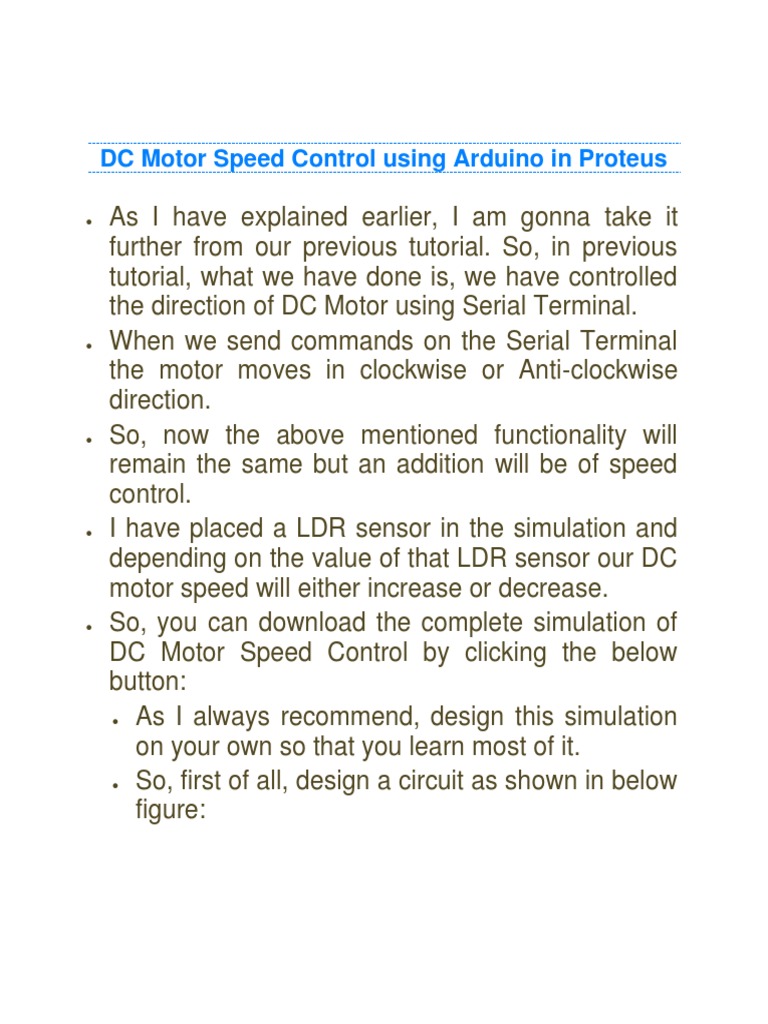 Dc Motor Speed Control Using Arduino In Proteus Pdf Arduino 6962