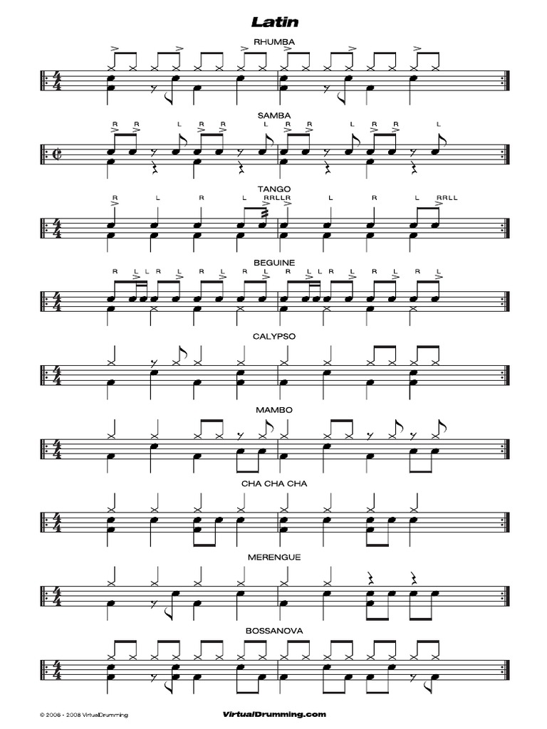 Ritmos Partituras de Ritmos Latinos | PDF