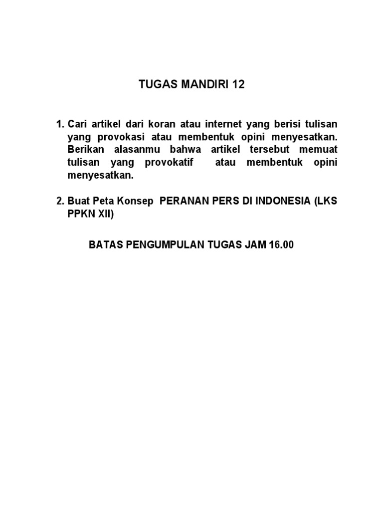 Tugas 12 PKN 12 | PDF | Filsafat