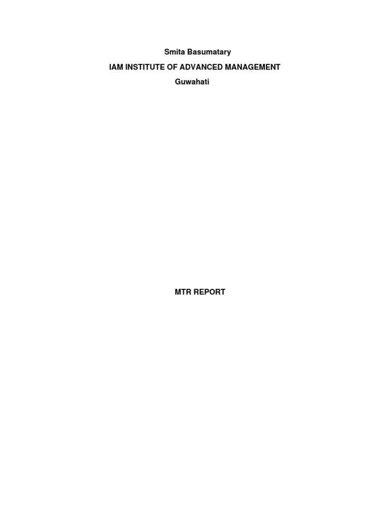 Document (MTR Report) | PDF | Hotel | Hotel And Accommodation