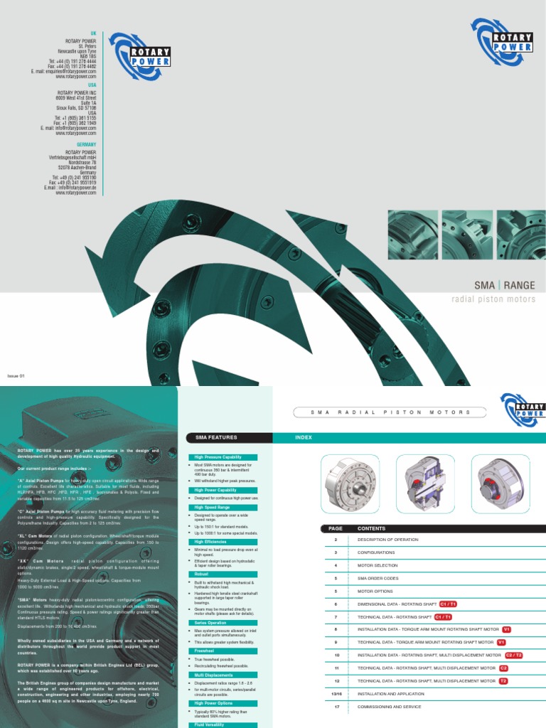 Rotary - Power SMA Range v1 | PDF | Piston | Electric Motor