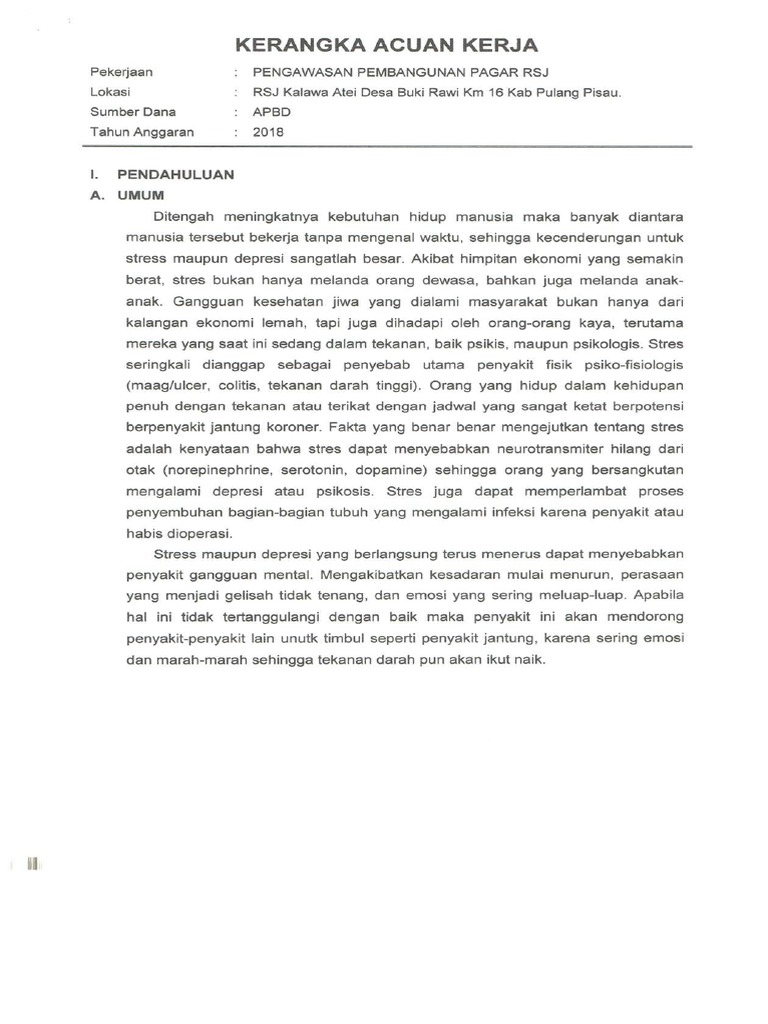 KAK Pengawasan Pagar | PDF