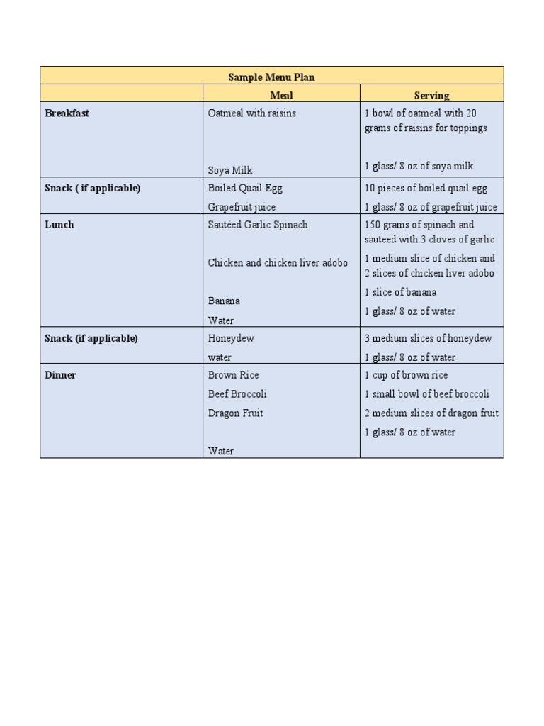 Totep Meal Plan Osteomyelitis | PDF