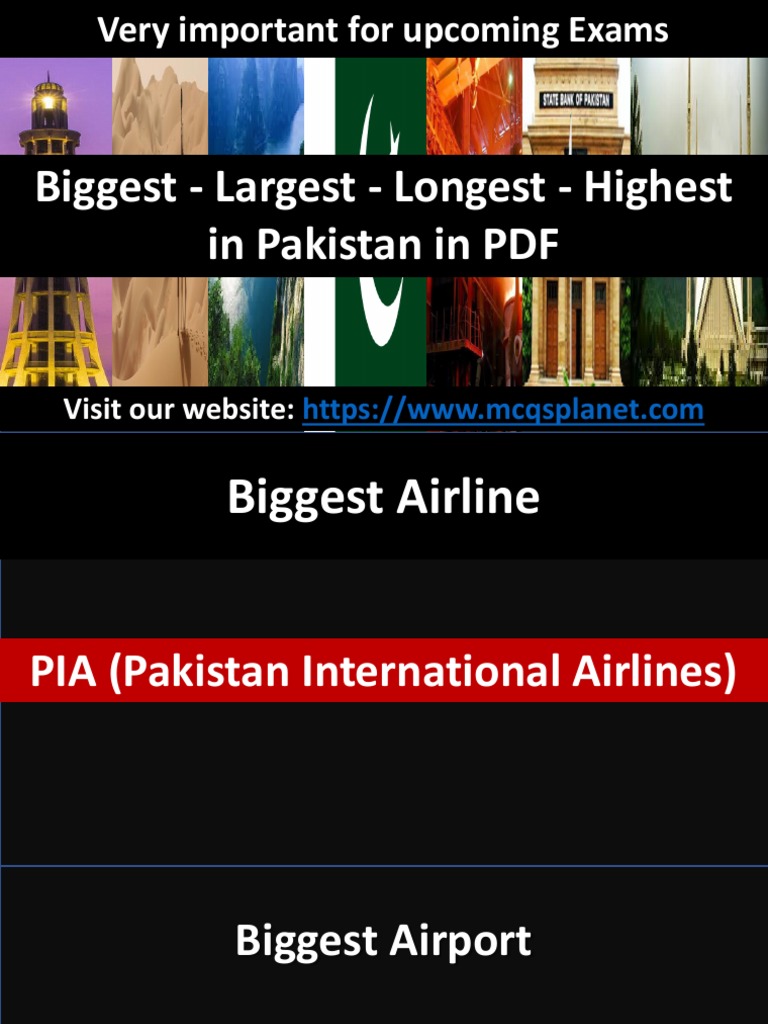 Pakistan General Knowledge - Biggest-Largest-Highest in Pakistan | PDF ...