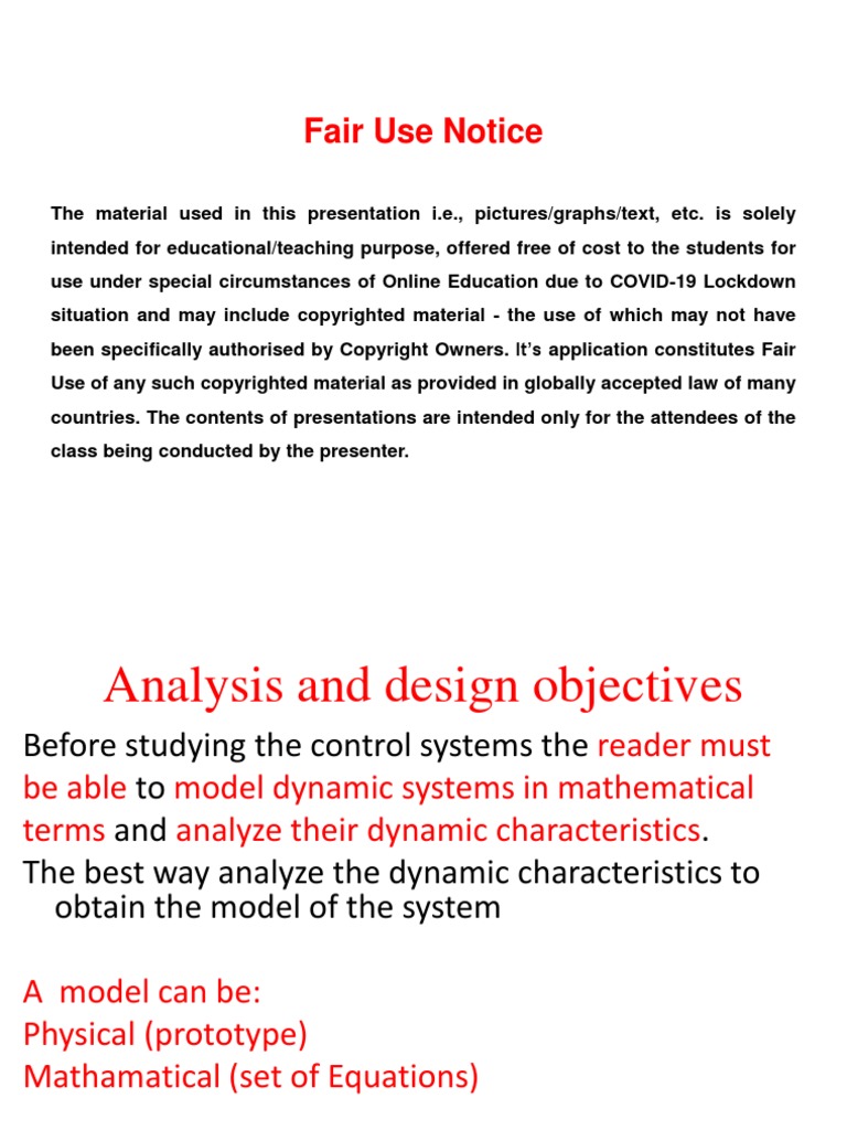 1-Analysis and Design Objectives and Open Loop and Closed Loop Control System | PDF | Control ...