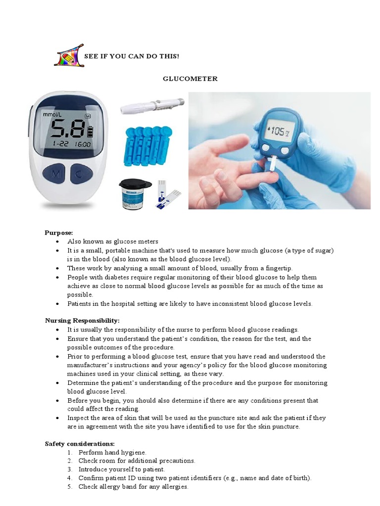 Use of Glucometer | PDF | Disorders Of Endocrine Pancreas | Health Care