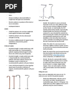 Cane Gait Patterns Explained | PDF | Chair