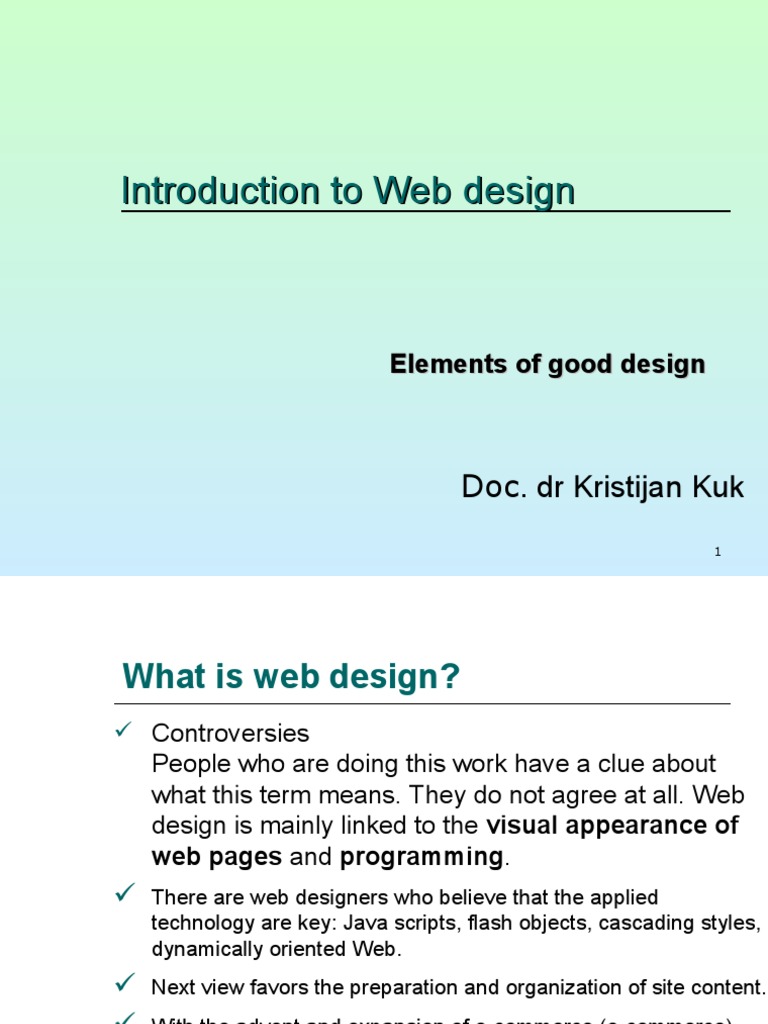 Web Design-Elements of Good Design | PDF | Web Design | Websites