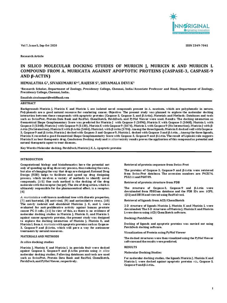 In Silico Molecular Docking Stuides Of Muricin J, Muricin K And Muricin ...