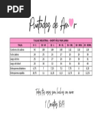 Tabla de Medidas Short Fácil para Dama | PDF