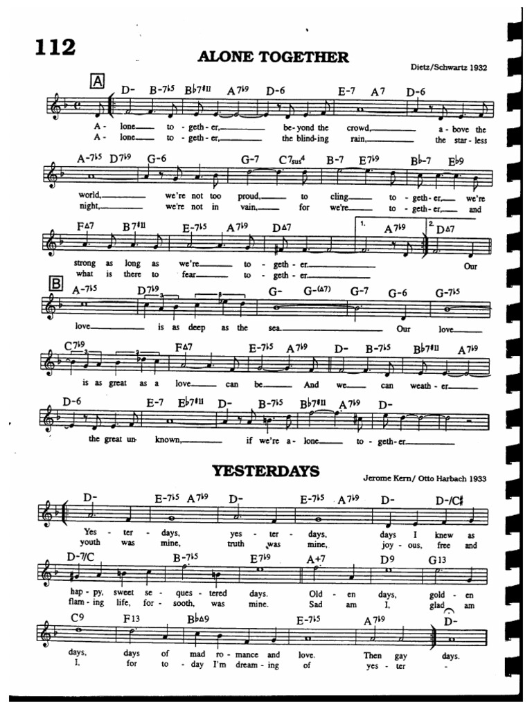 Alone Together - Lead Sheet | PDF