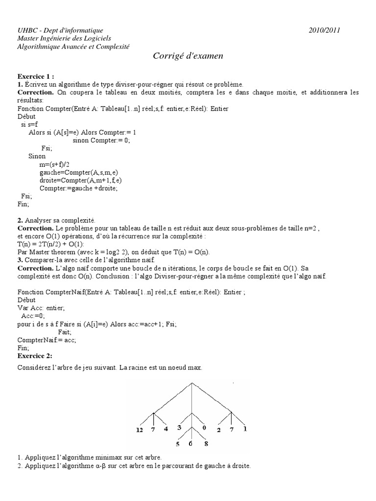 Correction Examen 2011 | PDF | Logique mathématique | Analyse mathématique