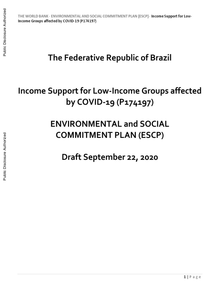 The Federative Republic of Brazil: THE World Bank - Environmental AND ...