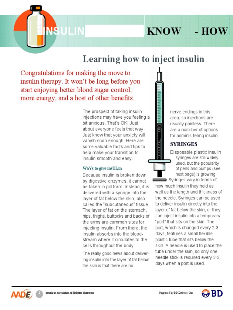 Insulin - Injection - How - To - Aade 564446545 | PDF | Syringe ...