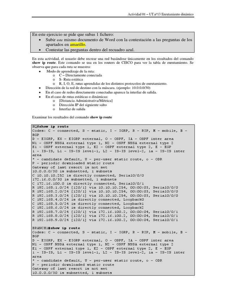 Enrutamiento Dinámico con RIP | PDF | Enrutador (Computación) | Protocolos de internet
