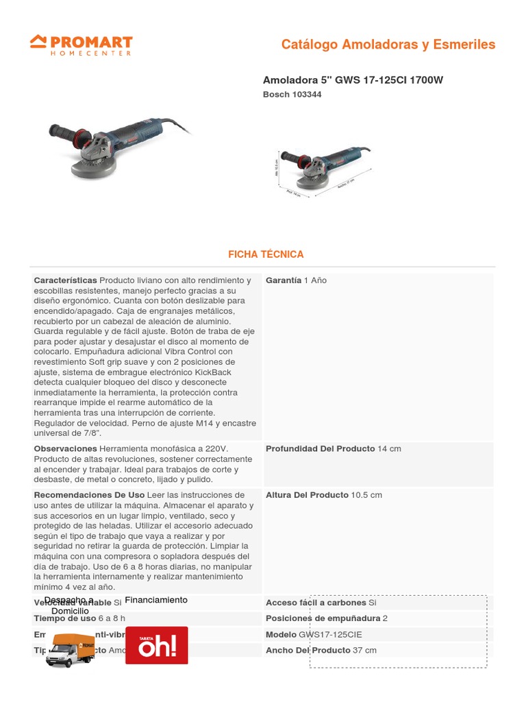 Esmeril Bosch | Download grátis PDF | Bienes manufacturados | Science