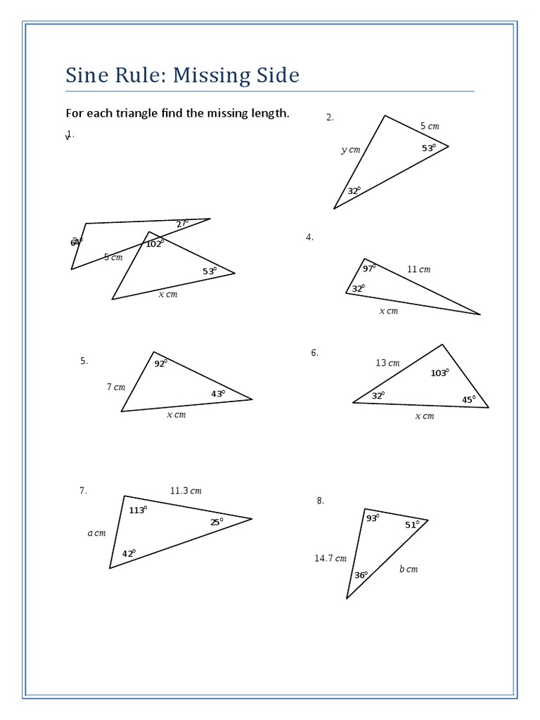 Sine Rule Questions | PDF | Angle | Combinatorics