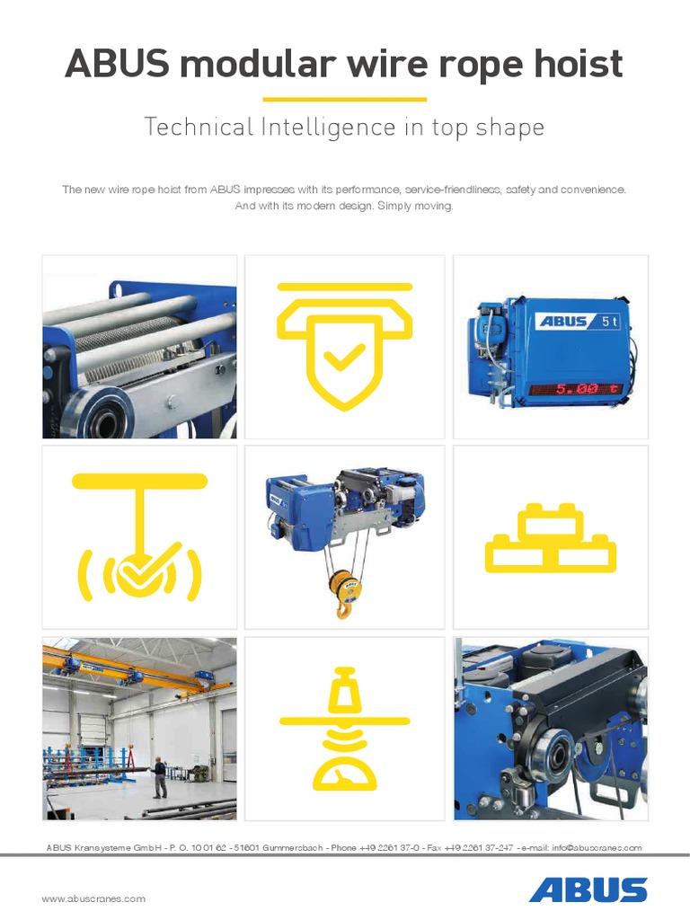 ABUS Modular Wire Rope Hoist Overview | PDF | Crane (Machine) | Machines