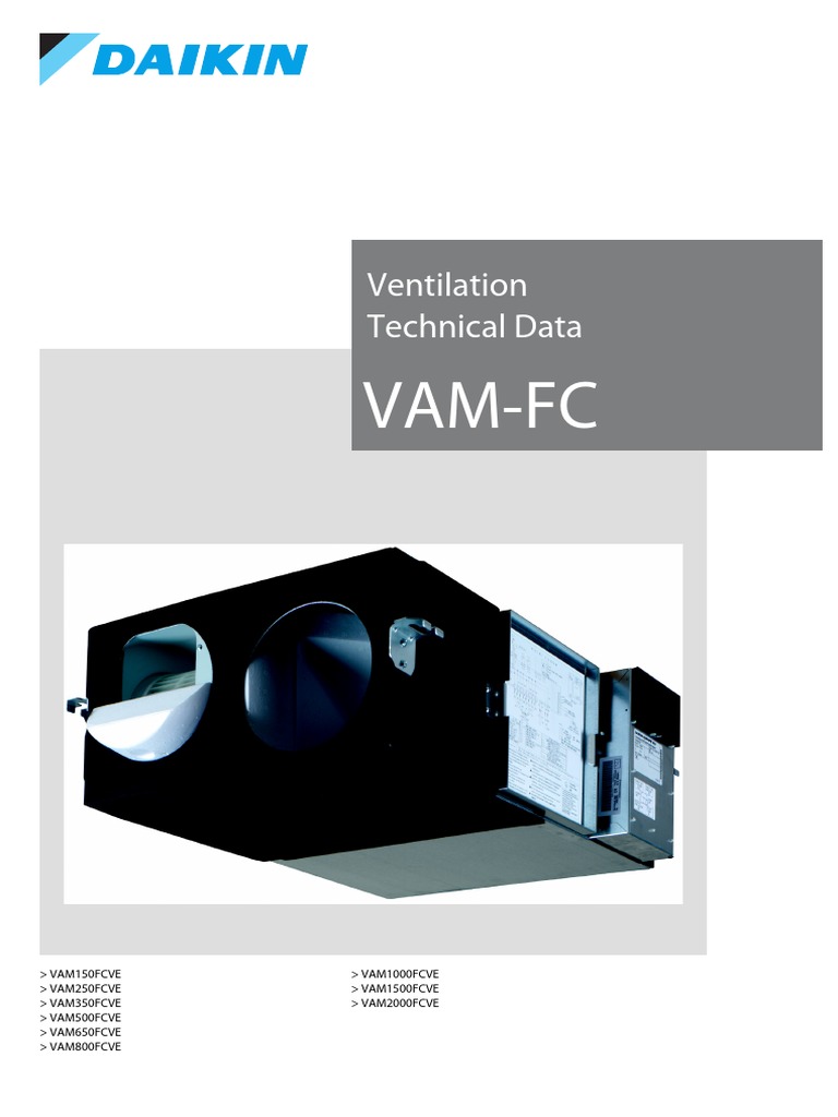 Vam-Fc: Ventilation Technical Data | PDF | Ventilation (Architecture ...