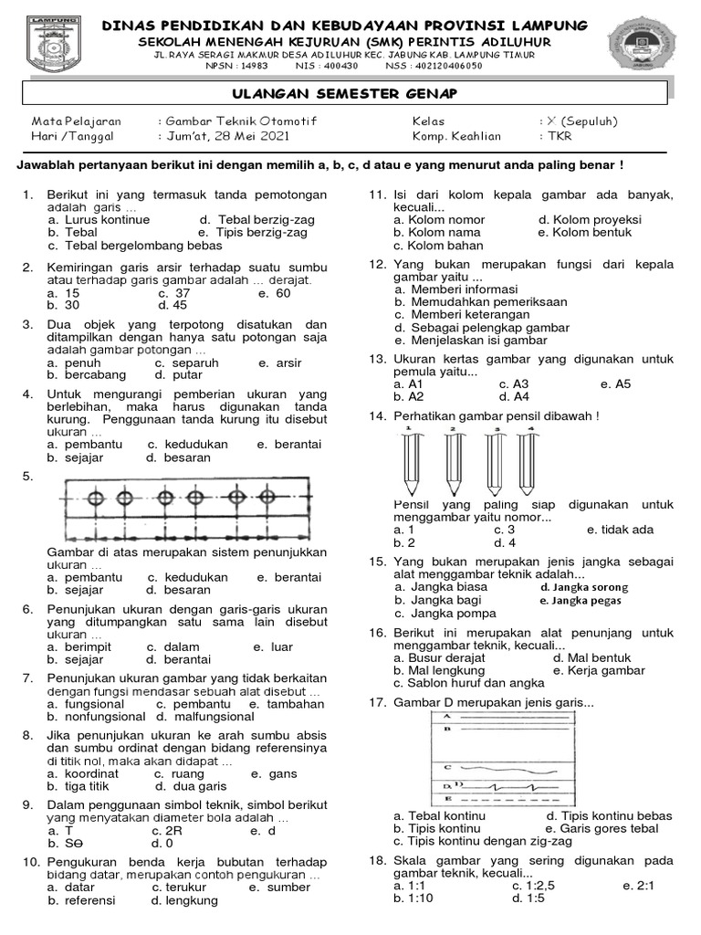 Soal Ukk 21 Gto | PDF