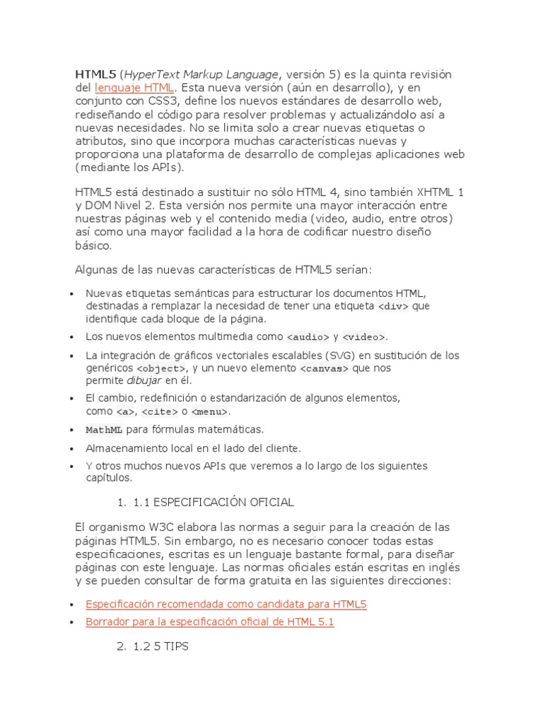 HTML5 | PDF | HTML | HTML5