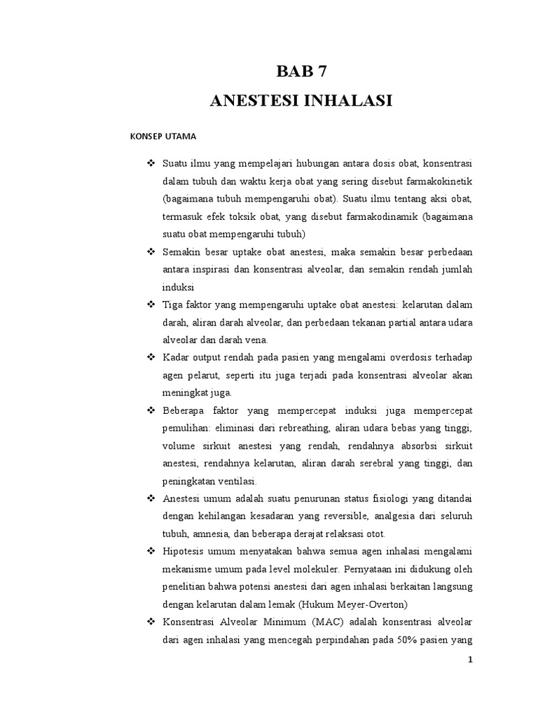 Bab 7. Anestesi Inhalas1 | PDF