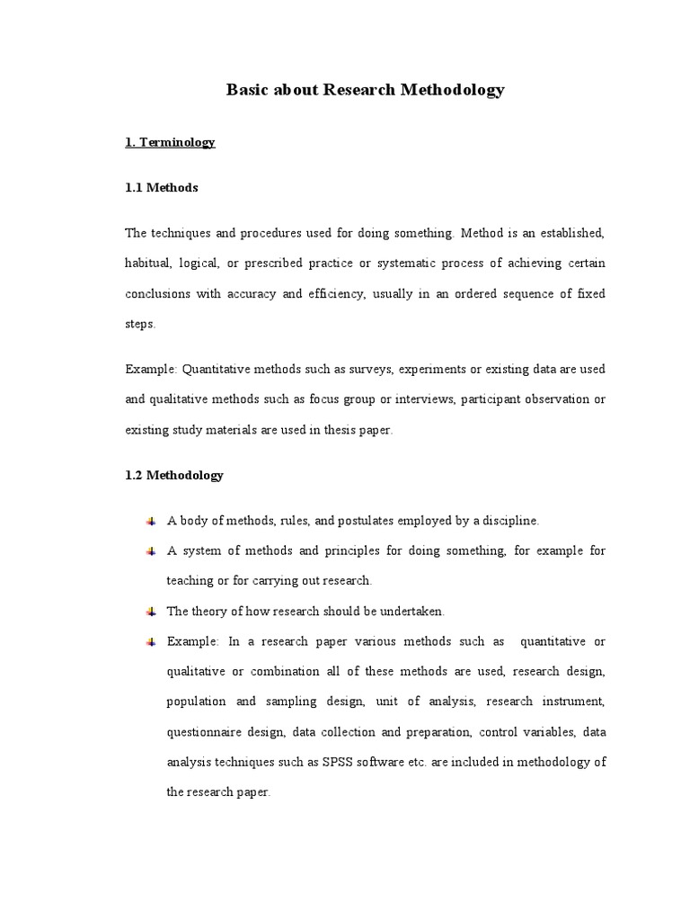 Basic About Research Methodology: 1. Terminology | PDF | Sampling ...