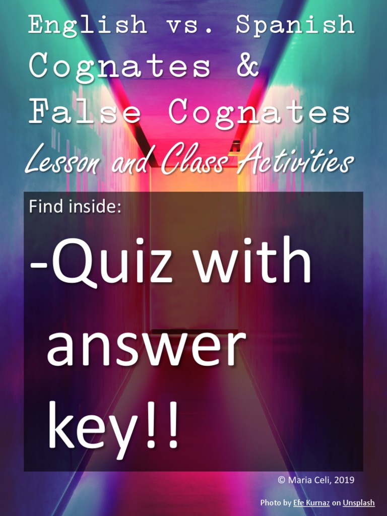 Cognates & False Cognates: Lesson and Class Activities | PDF ...