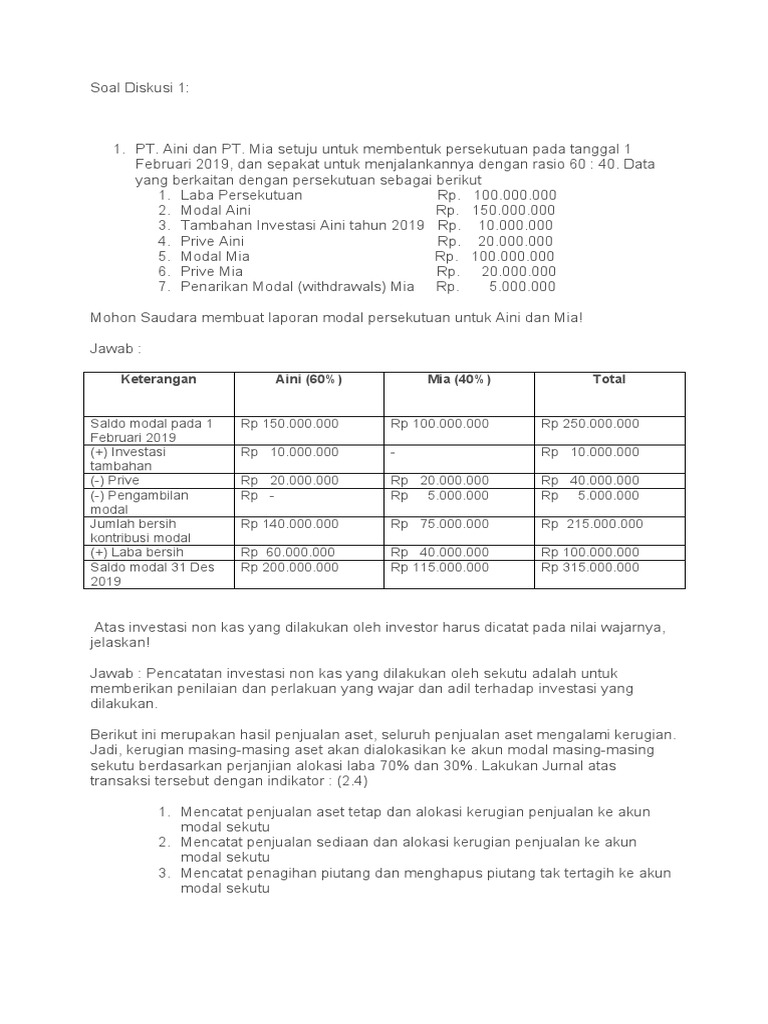Soal Diskusi 1 AKL II | PDF