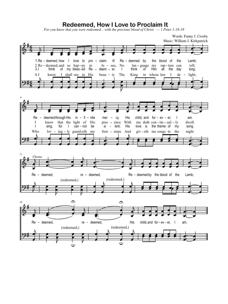 Redeemed, How I Love To Proclaim It | PDF | Religion And Belief