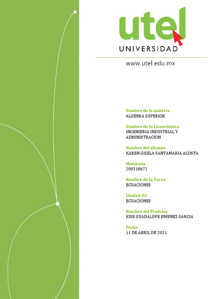 Ecuaciones Semana 5 | PDF | Ecuaciones | Álgebra Ecuaciones Semana 5 | PDF | Ecuaciones | Álgebra