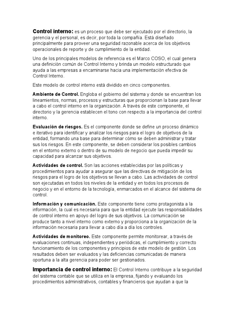 Protocolo Control Interno | PDF | Contabilidad | Empresas