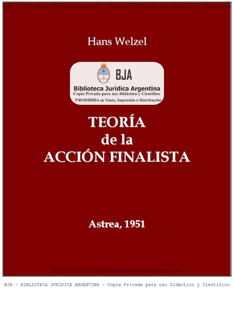 TEORIA_DE_LA_ACCION_FINALISTA_-_HANS_WELZEL | Intention (Criminal Law ...