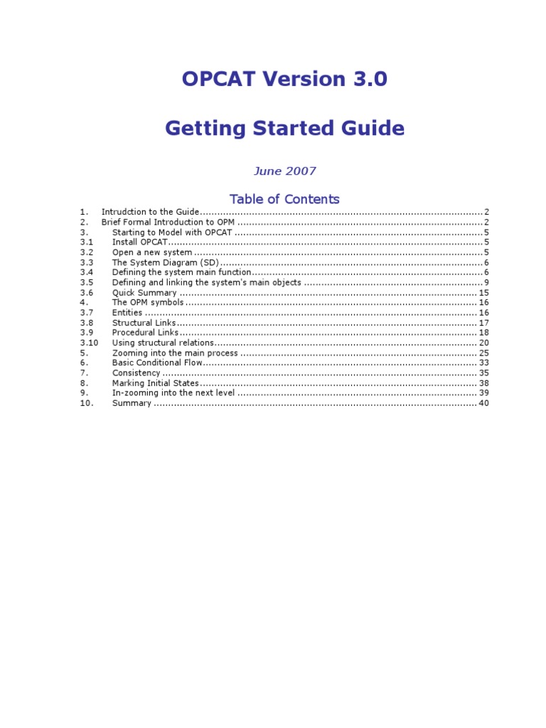 OPCAT Version 3.0 Getting Started Guide: June 2007 | PDF | Conceptual ...