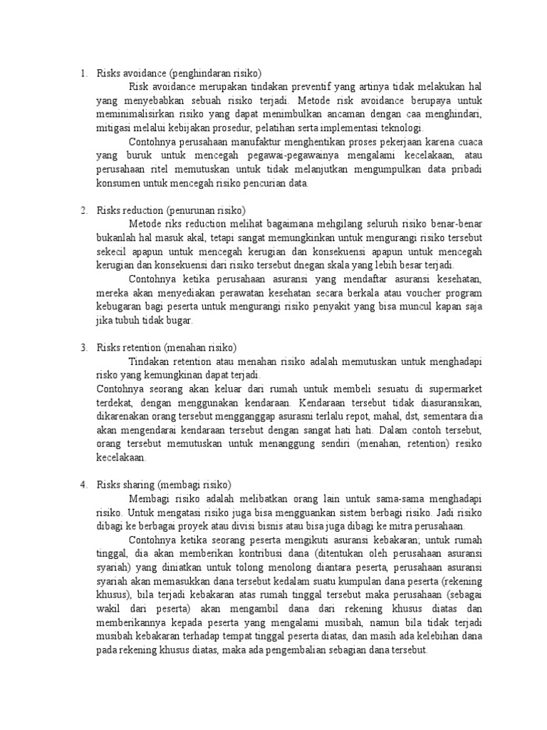 Metode Pengendalian Risiko | PDF