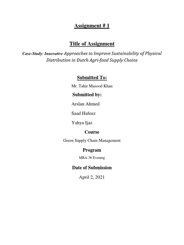 GSCM Assignment | PDF | Supply Chain | Supply Chain Management