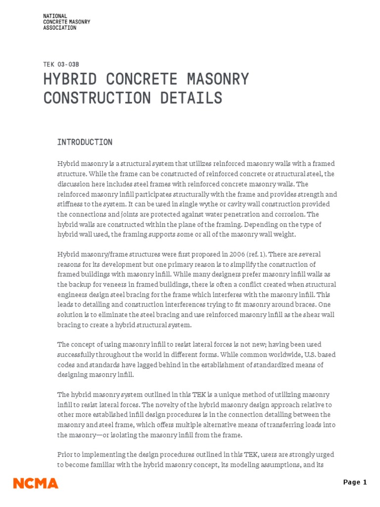Hybrid Concrete Masonry Construction Details | PDF | Masonry | Framing ...