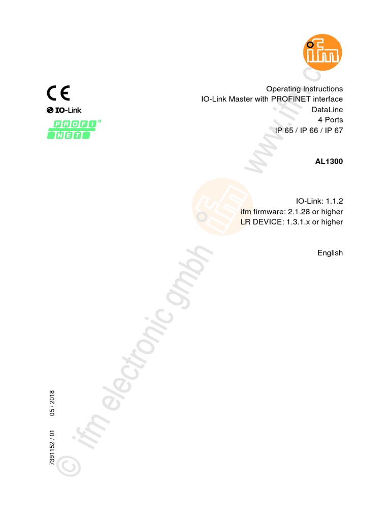 Operating Instructions Io-Link Master With Profinet Interface Dataline ...