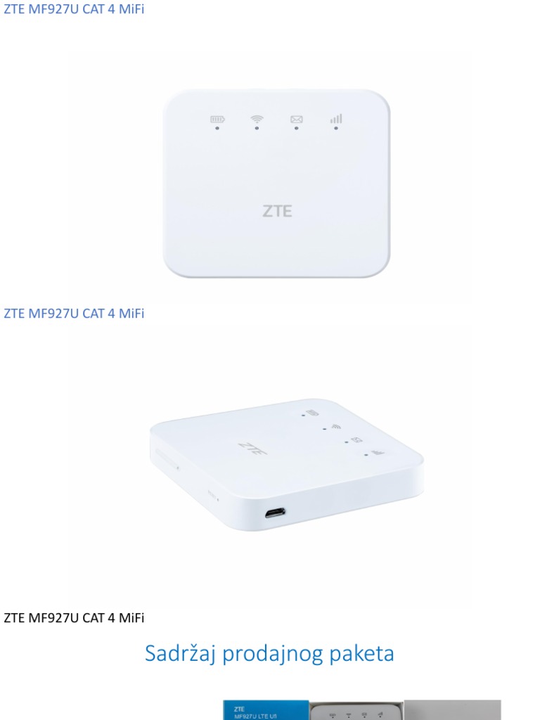 Zte Mf927u Cat 4 Mifi Upute 91530 | PDF