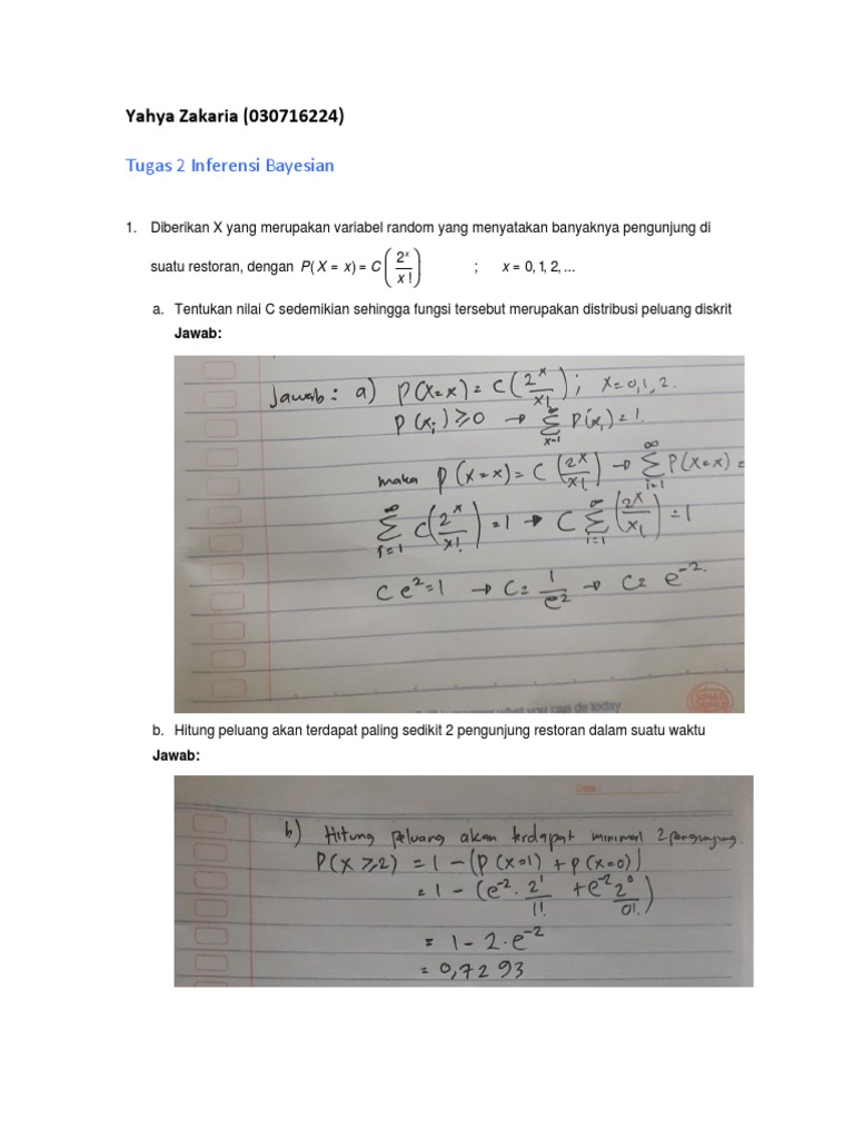 Tugas 2 Inferensi Bayesian | PDF | Metode & Bahan Ajar | Seni