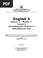 Eng6 - Q2 Module 1 - Weeek1 IDENTIFYING The PURPOSE KEY STRUCTURAL and LANGUAGE FEATURES of ...