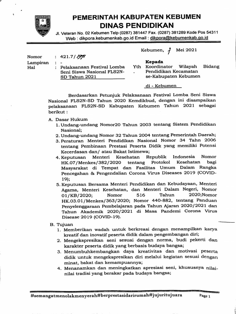 Pelaksanaan FLS2N SD TH 2021 | PDF
