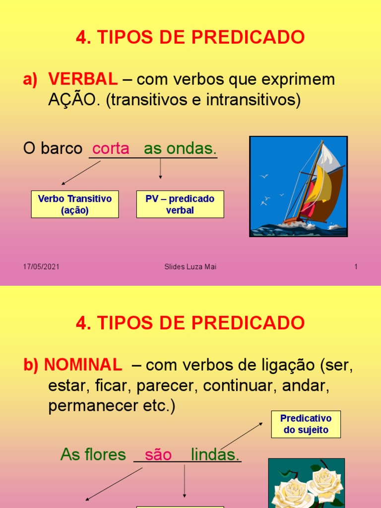 Lp4 Sintaxe Predicao E Regncia Verbal Predicado