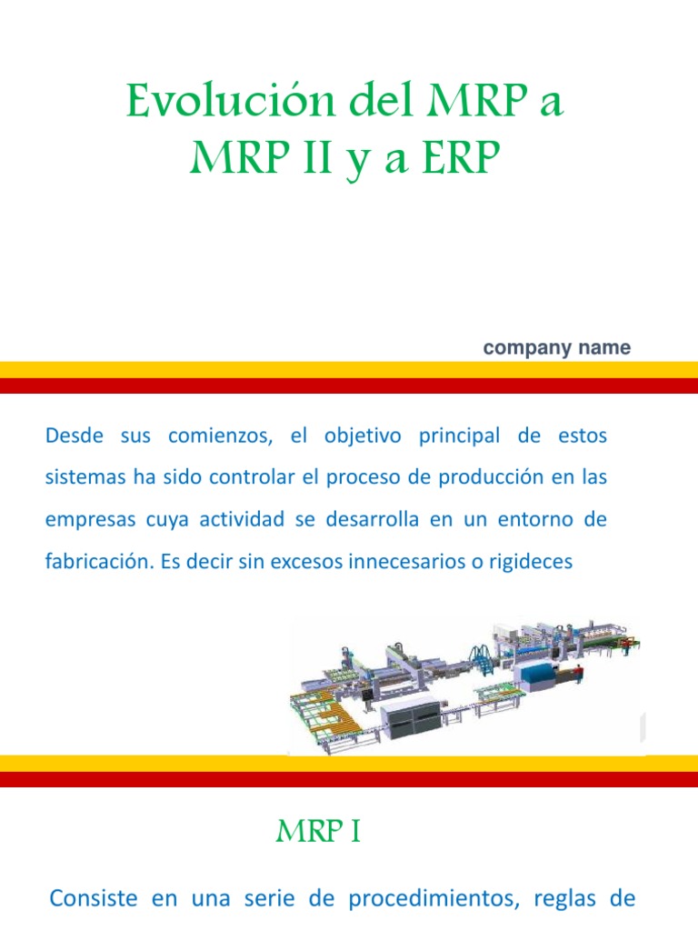 Evolución Del MRP a MRPII y a ERP | PDF | Planificación de recursos ...