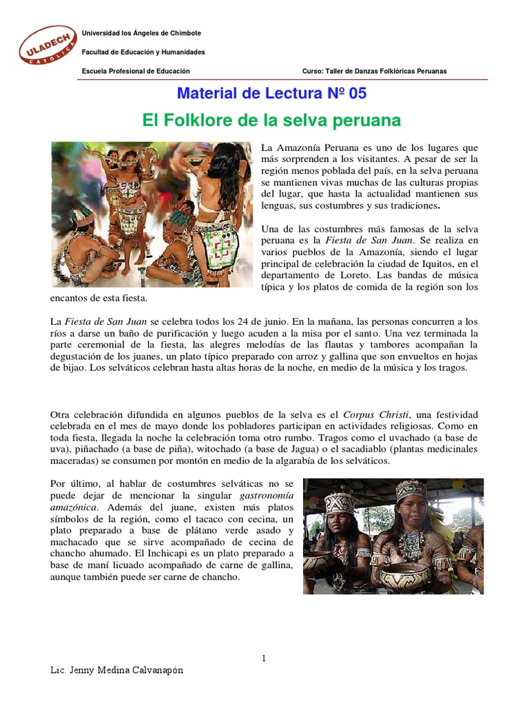 El Folklore de La Selva Peruana | PDF El Folklore de La Selva Peruana | PDF