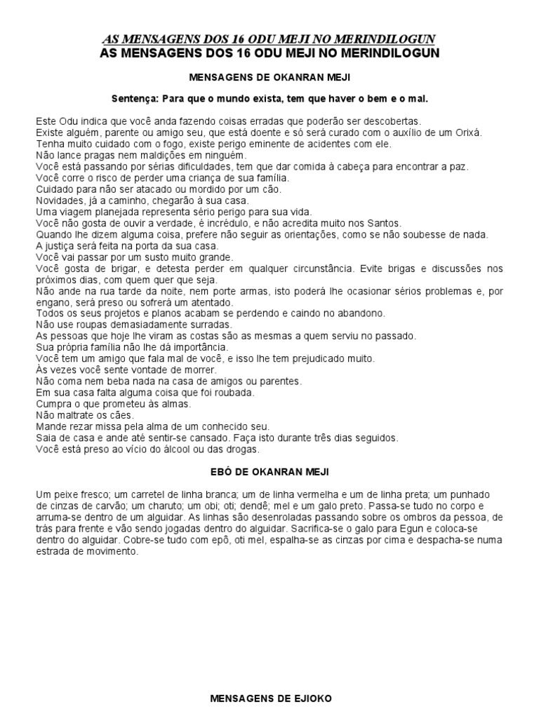 Mensagens Dos 16 Meji | PDF | Santo | Amor