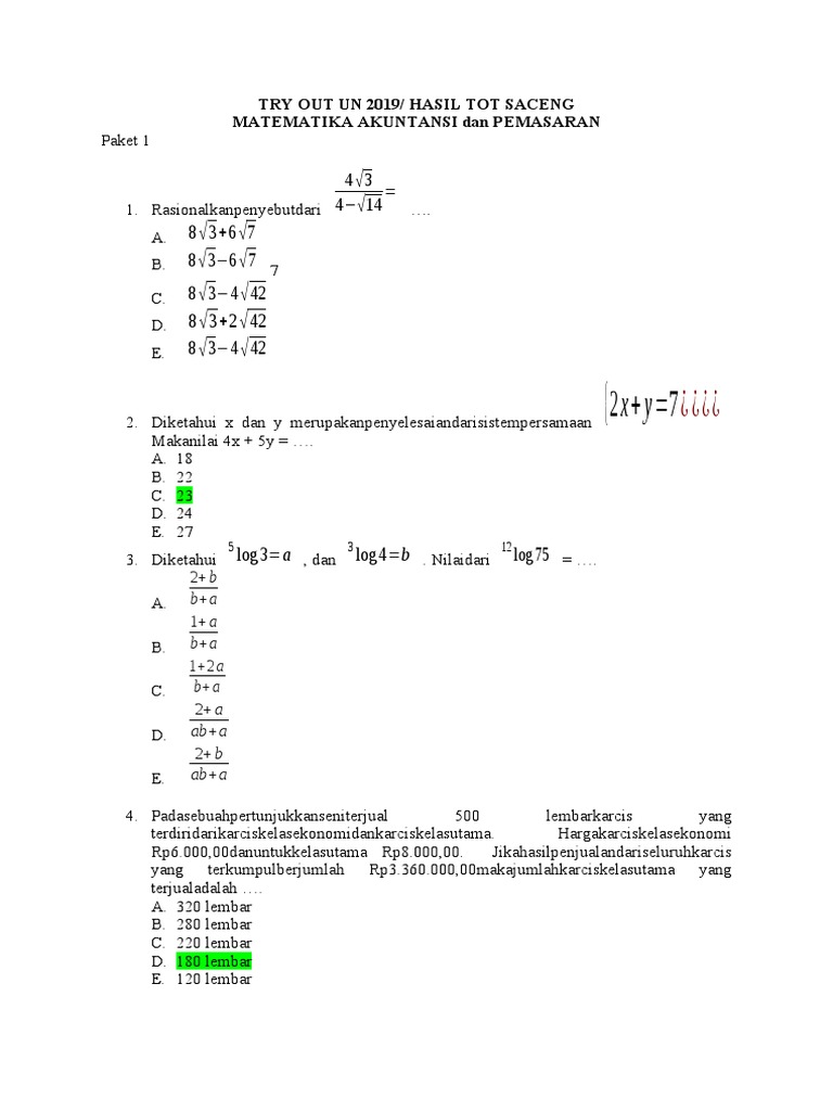 Soal Soal Toto Sunaryo | PDF