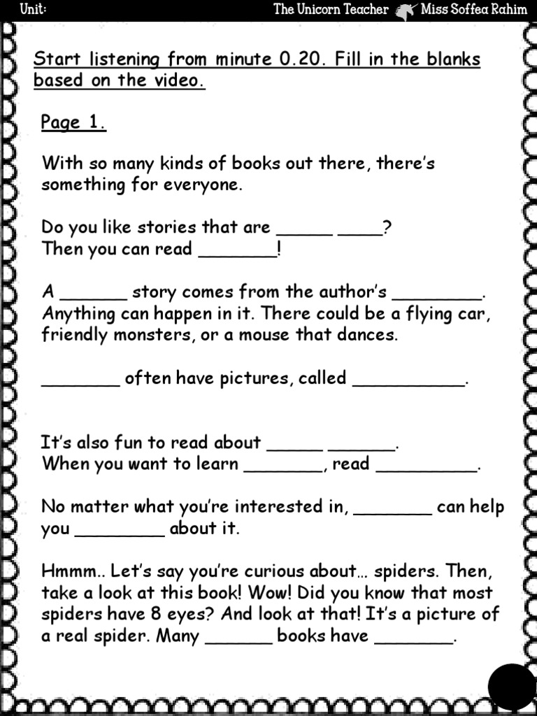 Book Genres Worksheet | PDF | Language Arts & Discipline | General Fiction