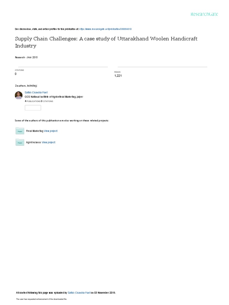 Woolen Handicraft Industry | PDF | Wool | Value Chain